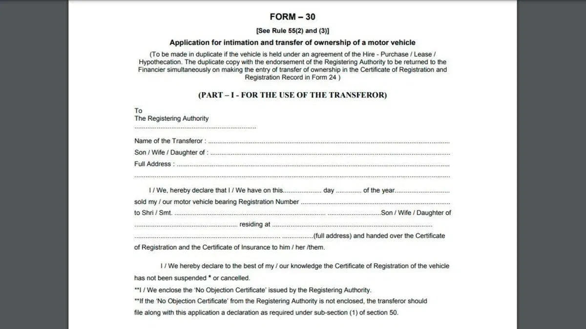 Why is Form 30 required while buying a car: Requirements, How to apply ...